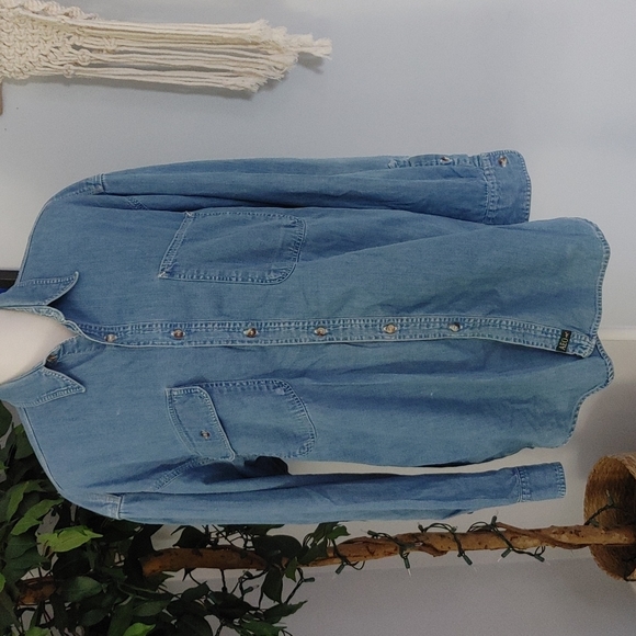 American Eagle Outfitters | Shirts | Vintage Aeo Denim Button Up Work ...